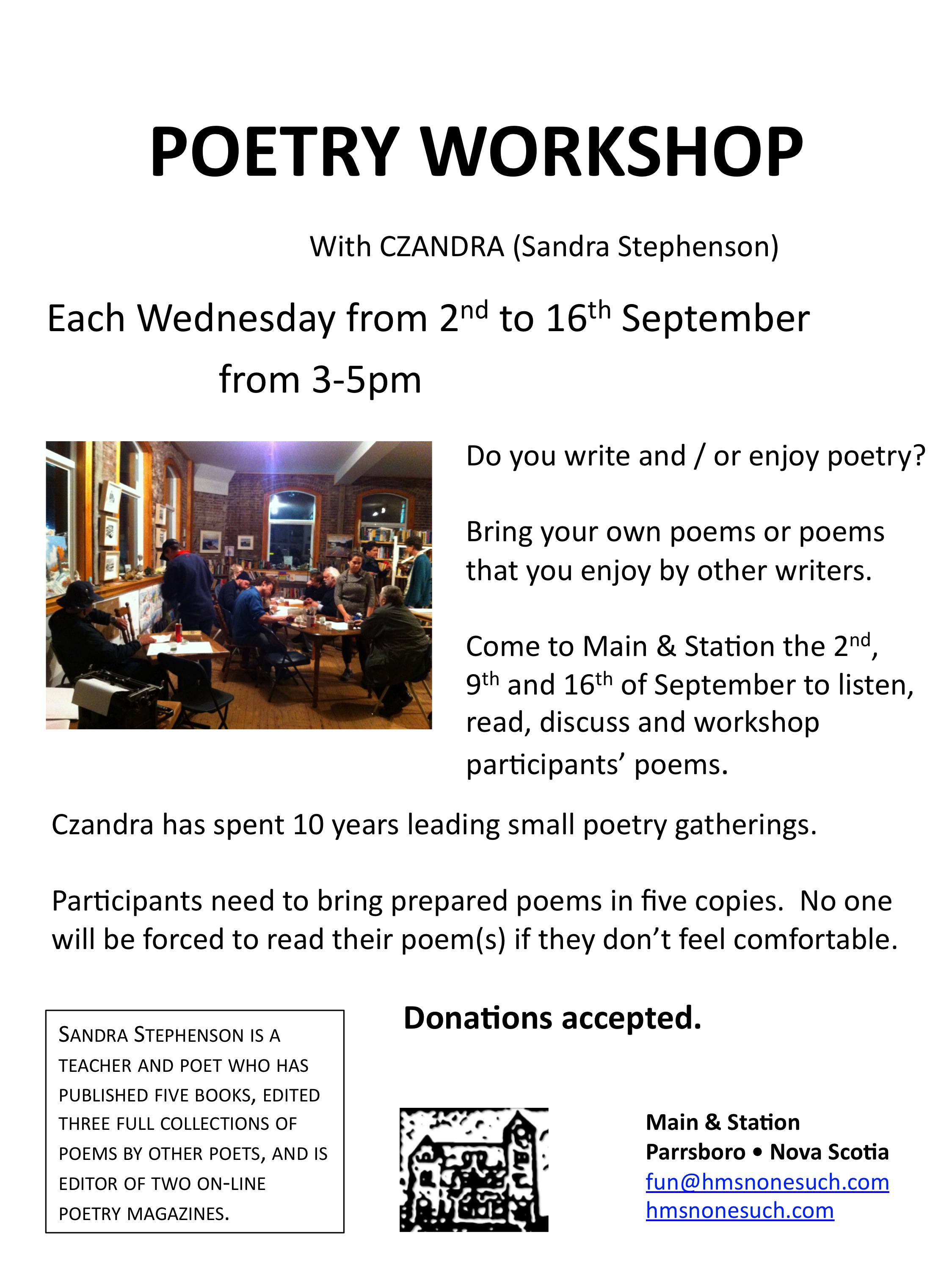 Poetry Workshop With Czandra Main Station